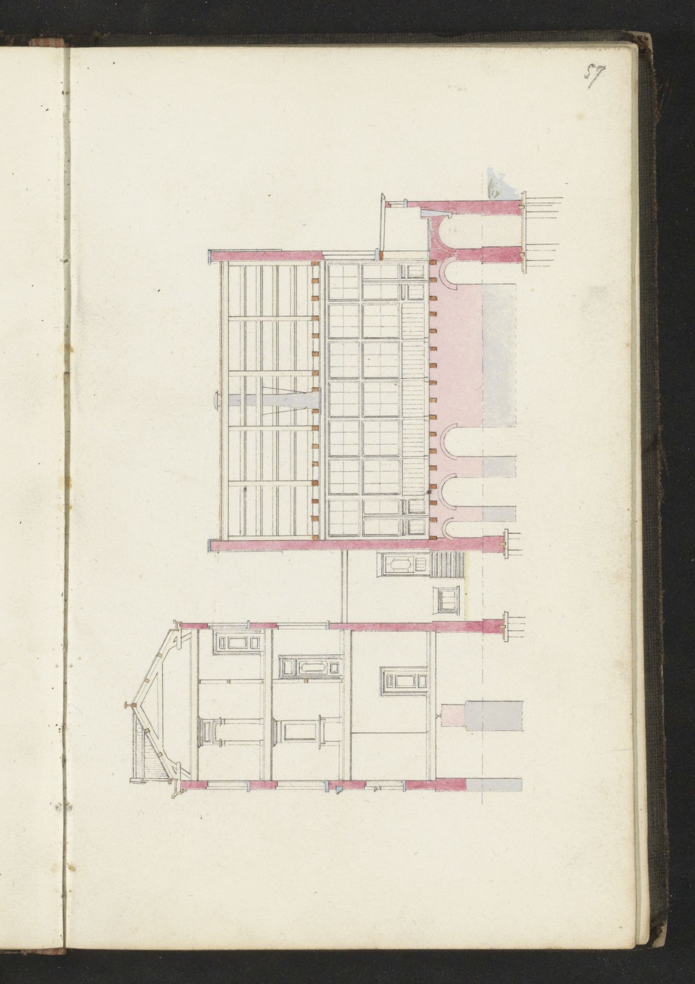 Doorsnede van een gebouw over de lengte - Willem Springer jr. | Artera