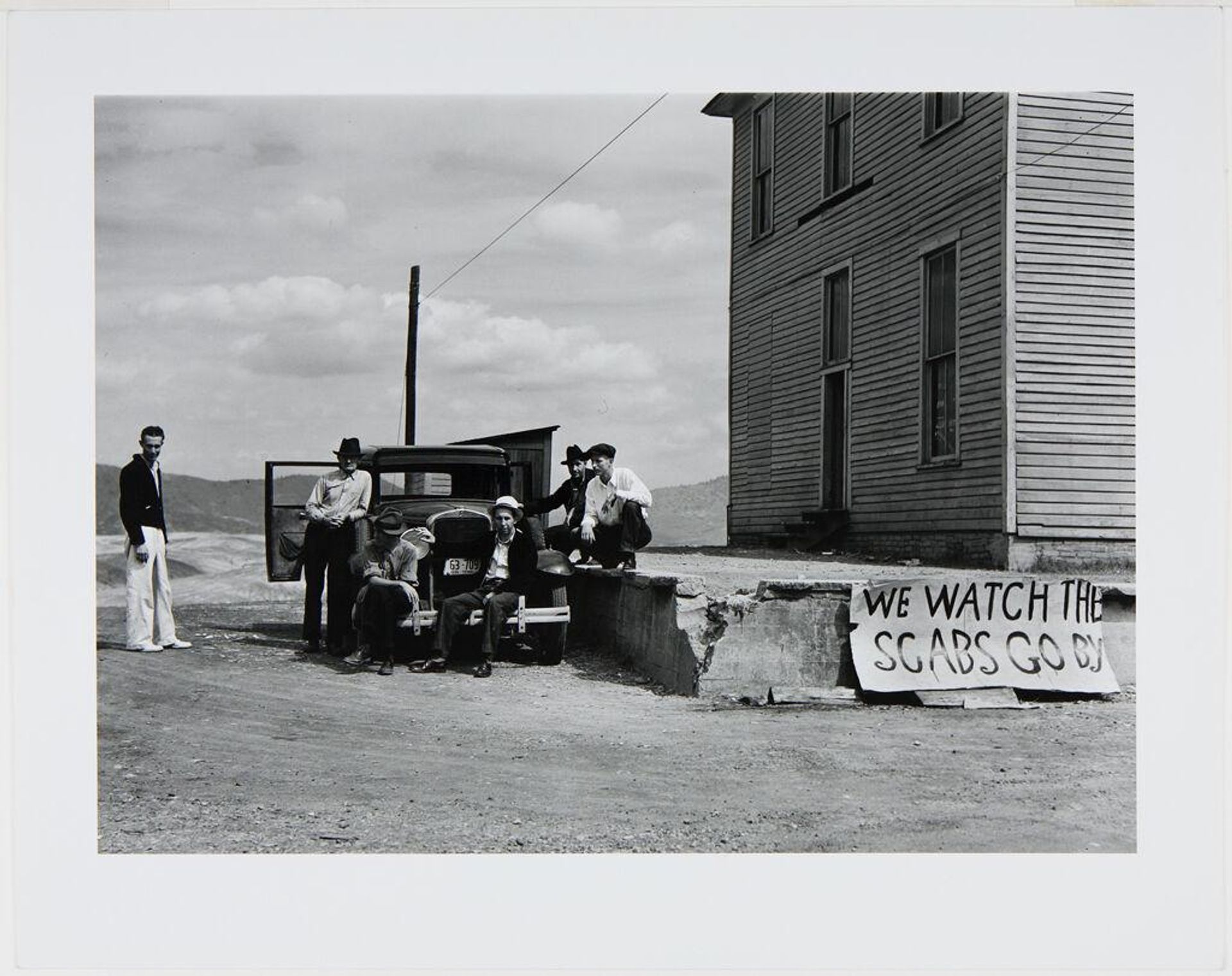 Miners Waiting for "Scabs" to Come Out of Copper Mine During Strike ...