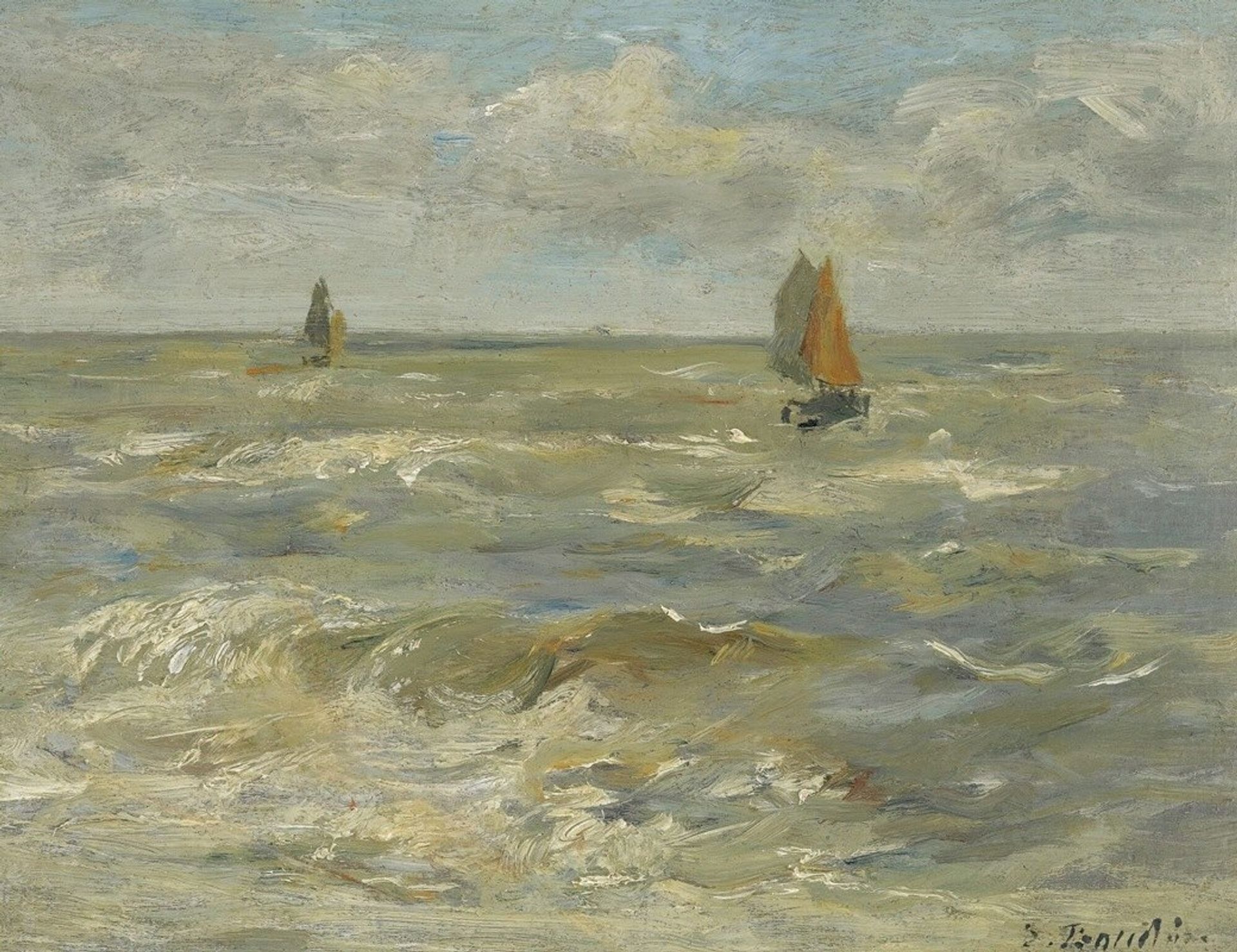 Voiliers Sur La Mer - Eugène Boudin | Artera